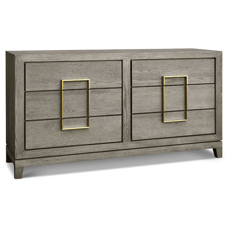 Hugo Textured Grey Taupe Oak 2 Drawer Console Table With Gold Handles ...