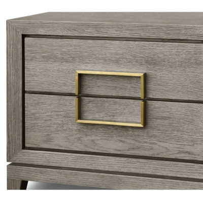 Hugo Textured Grey Taupe Oak 2 Drawer Console Table With Gold Handles ...