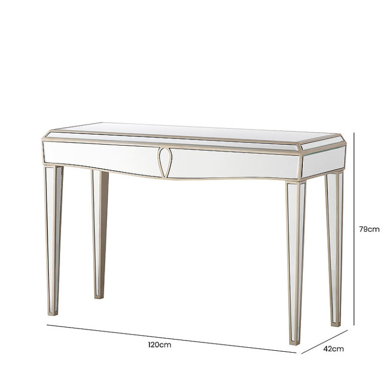 Mallory Champagne Gold Mirrored Console Table Hallway Table | Picture ...