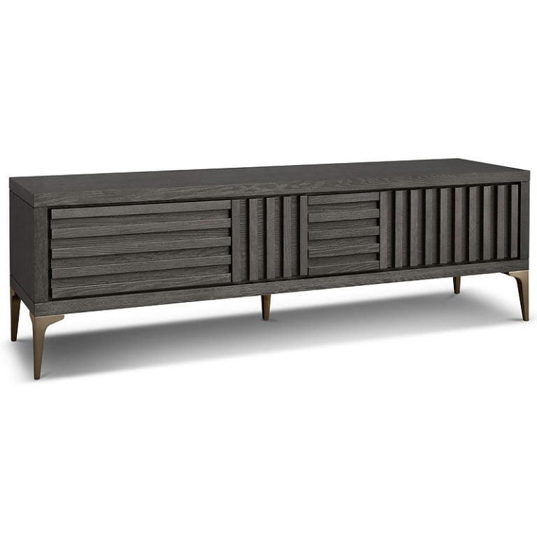 Rosalind Textured Dark Grey Oak Media Unit TV Stand | Picture Perfect Home