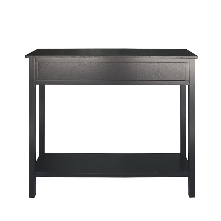 Ebony Black Wood 2 Drawer Console Hallway Table | Picture Perfect Home