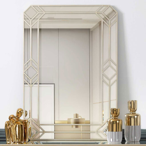 Venetia Mirrored Champagne Gold 7 Drawer Dressing Table Vanity Table | Picture Perfect Home