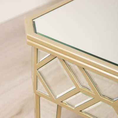 Venetia Mirrored Champagne Gold Coffee Table Lounge Table | Picture Perfect Home