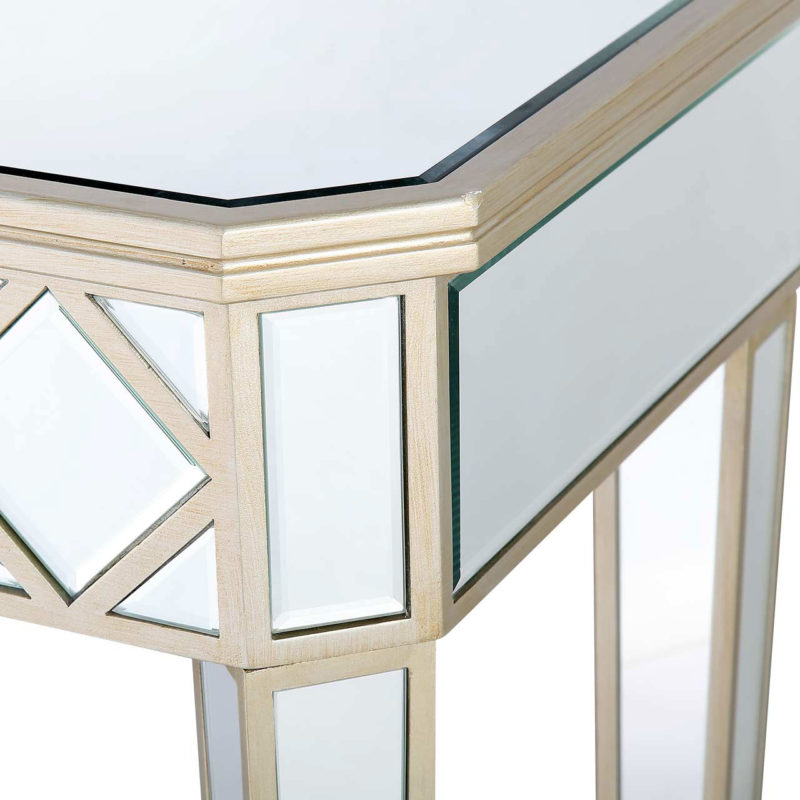 Venetia Mirrored Champagne Gold Console Table Hallway Table | Picture Perfect Home
