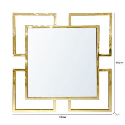 Geo Gold Metal Square Wall Mirror | Picture Perfect Home