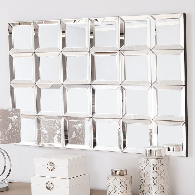 Square Panelled Horizontal Wall Mirror | Picture Perfect Home