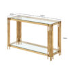 Colton Gold Metal And Glass Hallway Console Table | Picture Perfect Home