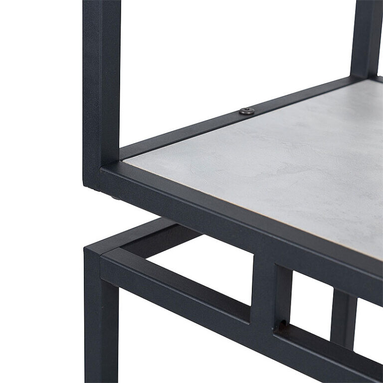 3 Tier Square Black And Grey Industrial Style Display Shelving Unit ...