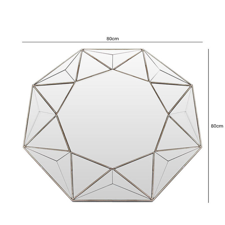 3D Octagon Geo Wall Mirror 80cm | Picture Perfect Home