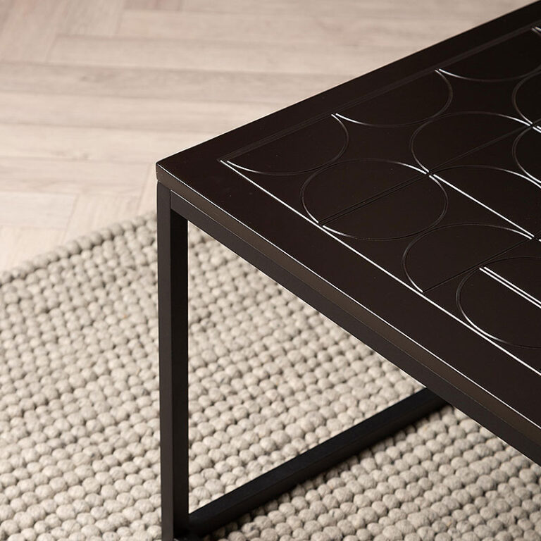 Hermione Black Wood And Black Metal Coffee Table | Picture Perfect Home