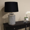 Tall Black And White Striped Humbug Ceramic Table Lamp With Black Shade ...