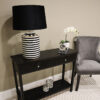 Tall Black And White Striped Humbug Ceramic Table Lamp With Black Shade ...