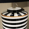 Tall Black And White Striped Humbug Ceramic Table Lamp With Black Shade ...