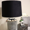 Tall Black And White Striped Humbug Ceramic Table Lamp With Black Shade ...