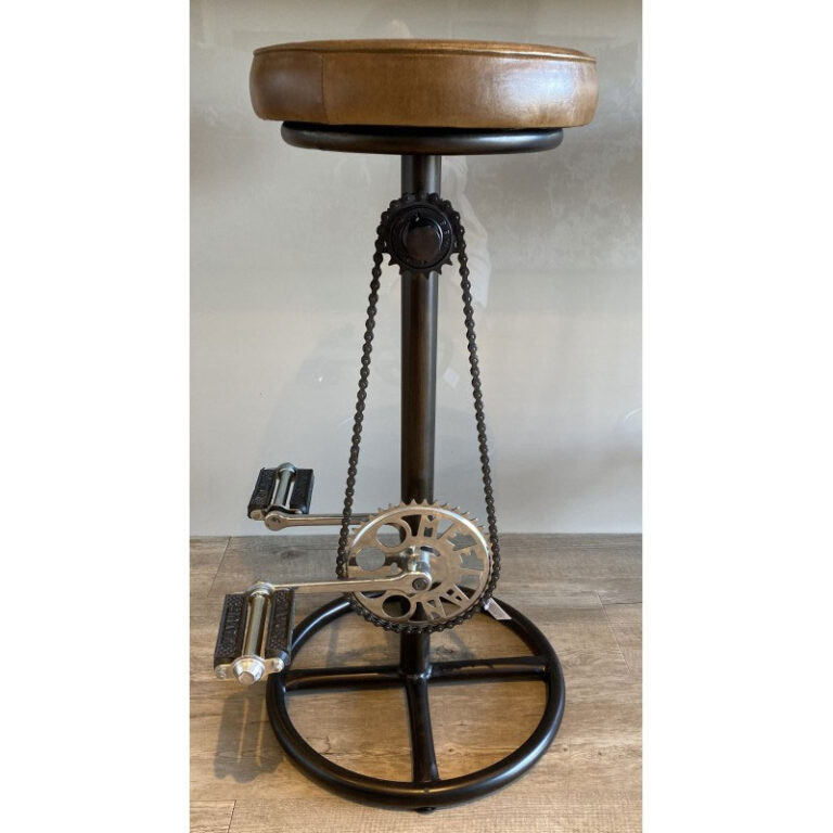Industrial Retro Vintage Brown Leather Bicycle Pedals Bar Stool ...