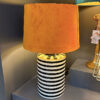 Tall Black And White Striped Humbug Ceramic Table Lamp With Burnt ...