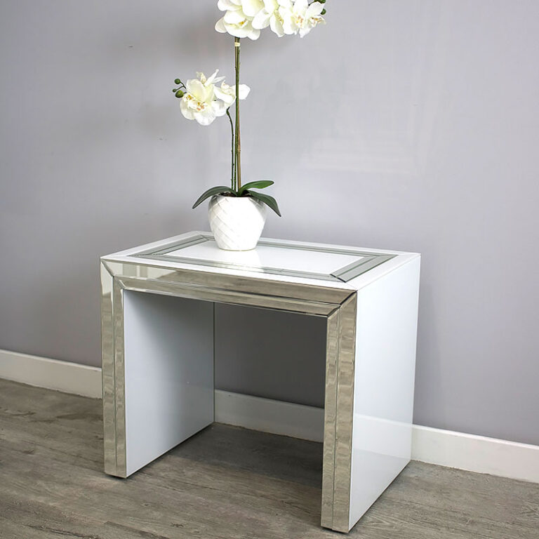 Madison White Mirrored Glass Nest Of 3 Side Tables | Picture Perfect Home