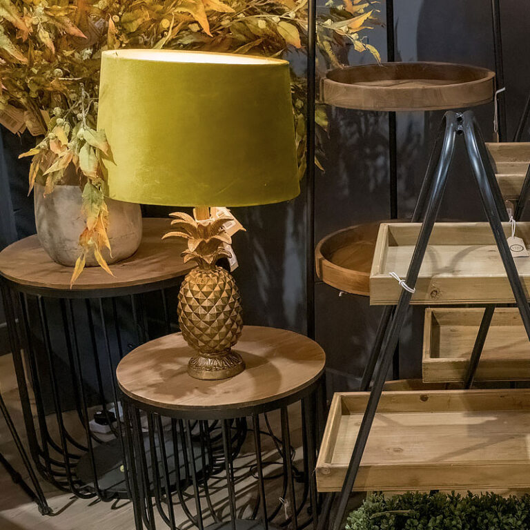 Quirky Gold Pineapple Table Lamp With Mustard Velvet Shade | Picture ...