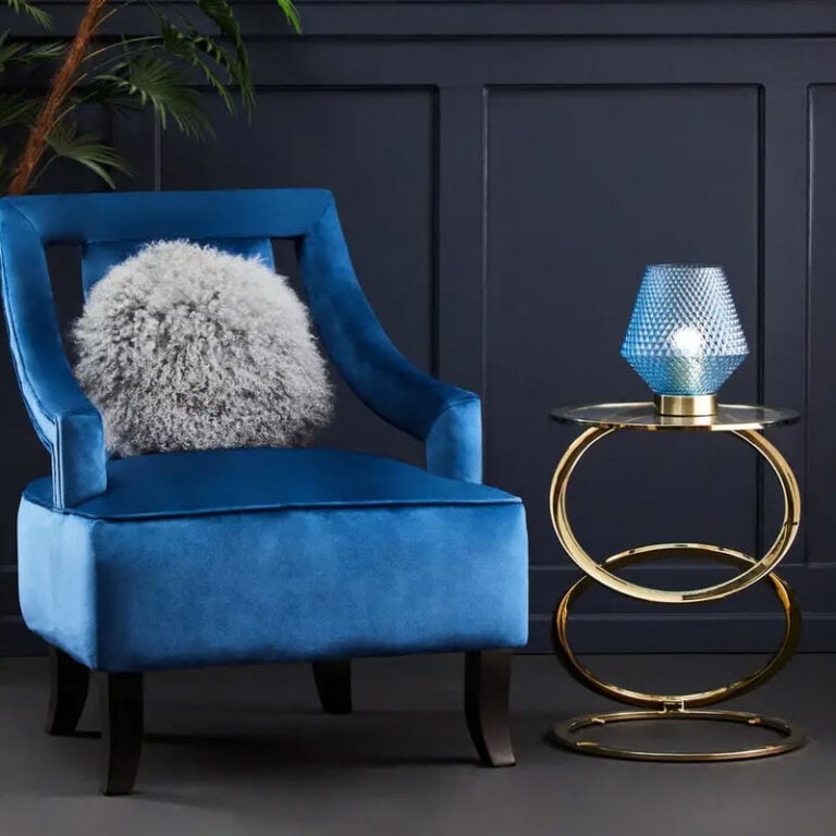 Soft Gold Metal And Glass Suspended Ring Side Table | Picture Perfect Home