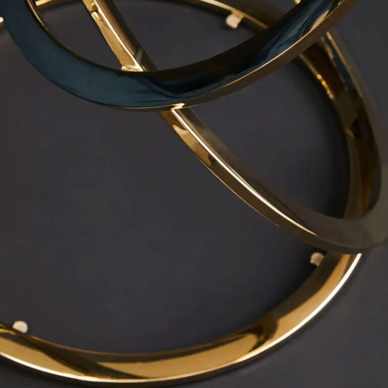 Soft Gold Metal And Glass Suspended Ring Side Table | Picture Perfect Home