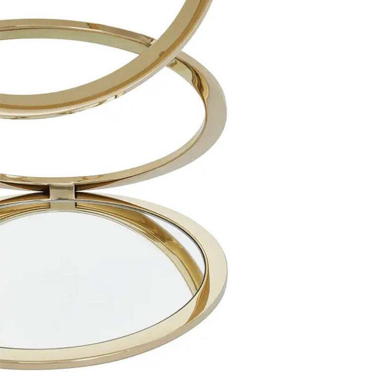 Soft Gold Metal And Glass Suspended Ring Side Table | Picture Perfect Home