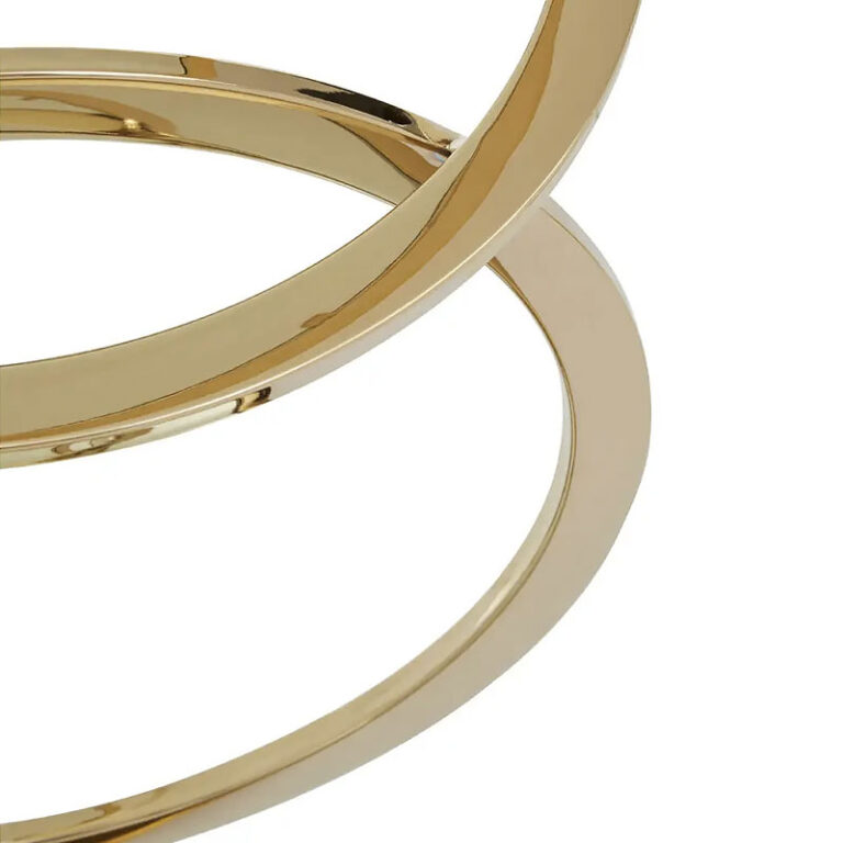 Soft Gold Metal And Glass Suspended Ring Side Table | Picture Perfect Home