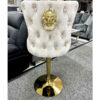 Elizabeth Cream Velvet And Gold Bar Stool With Lion Knocker | Picture ...
