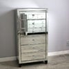 Classic Mirror 6 Drawer Mirrored Glass Tallboy Chest Of Drawers ...