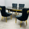 Luxury Black Marble Dining Table With Gold Legs 180cm | Picture Perfect ...