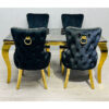 Luxury Black Marble Dining Table With Gold Legs 180cm | Picture Perfect ...