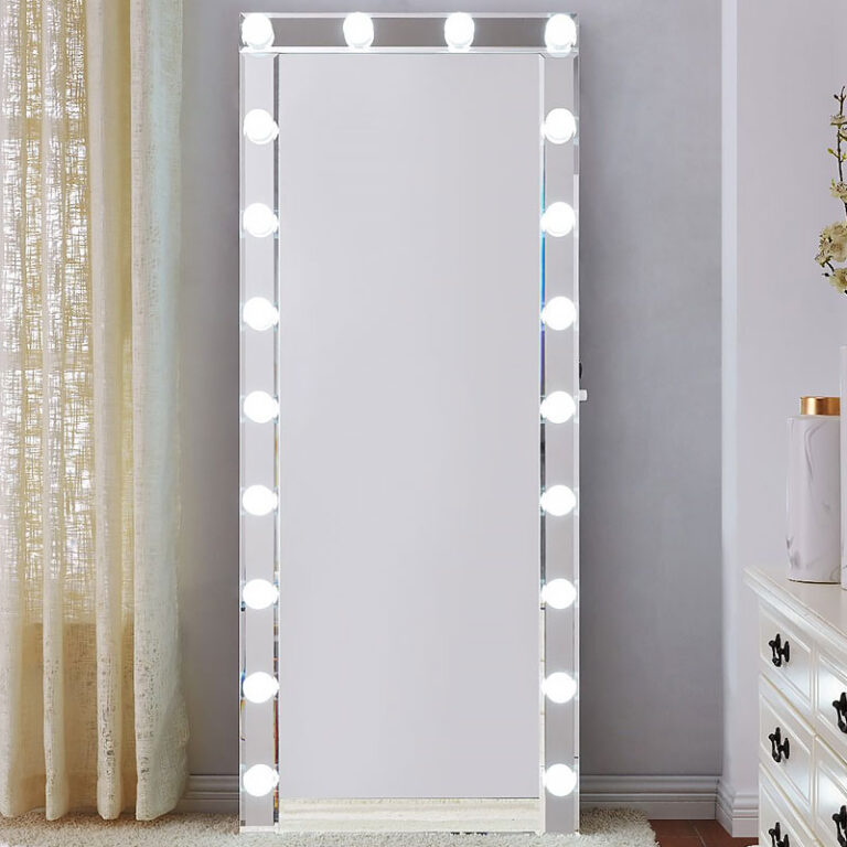 Broadway Hollywood Floor Mirror With 20 Light Bulbs 170cm | Picture ...