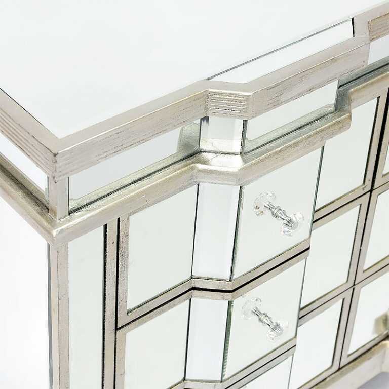 Lucca Vintage Venetian 6 Drawer Mirrored Glass Chest Of Drawers ...