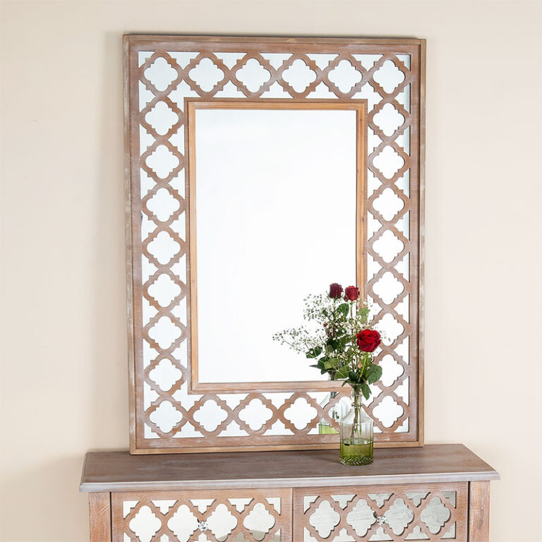 Newport Hampton Style Washed Ash Wall Mirror 112cm | Picture Perfect Home