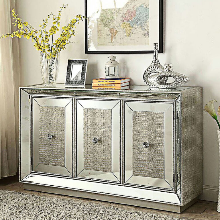 Paris Mirrored 3 Drawer Chest Of Drawers With Mock Croc Faux Leather ...