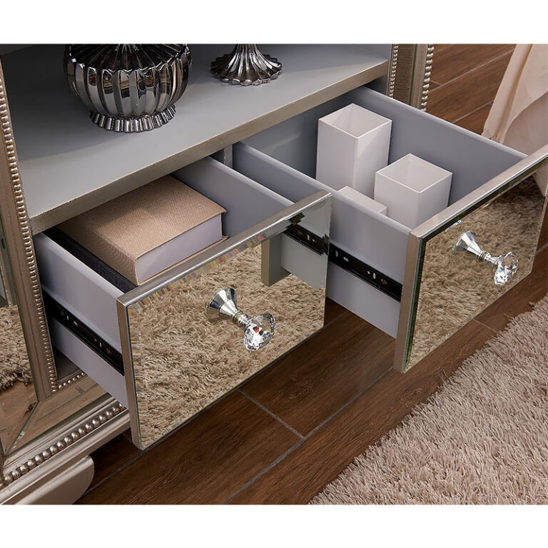 Paris Mirrored Glass Bookcase Display Unit With Mock Croc Faux Leather ...