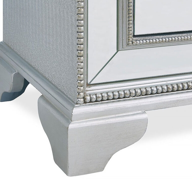 Paris Mirrored Glass Bookcase Display Unit With Mock Croc Faux Leather ...