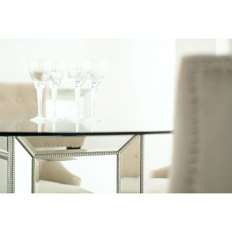 Paris Round Mirrored Glass 4 Seater Dining Table 145cm | Picture ...