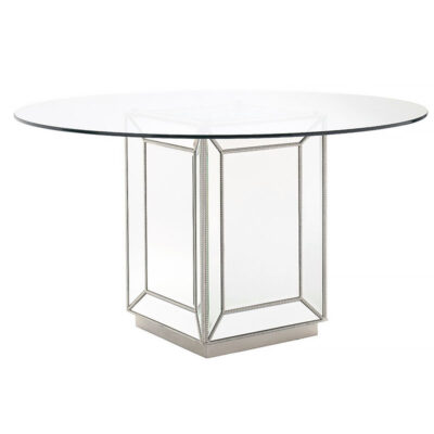 Paris Round Mirrored Glass 4 Seater Dining Table 145cm | Picture ...