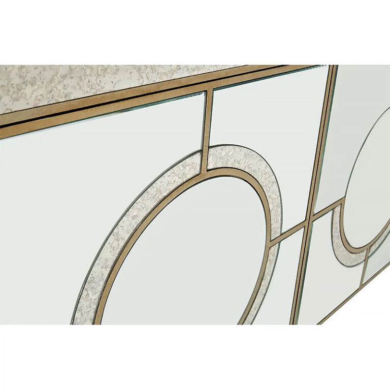 Venice Mirrored Glass Sideboard Cabinet With Antique Gold Trim ...
