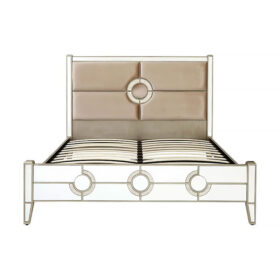 Venice Mirrored Glass Super Kingsize Bed frame With Antique Gold Trim ...