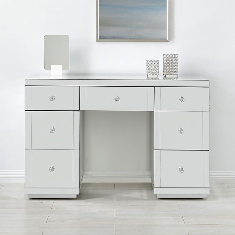 Verona 7 Drawer Mirrored Glass Dressing Table Vanity Table | Picture ...