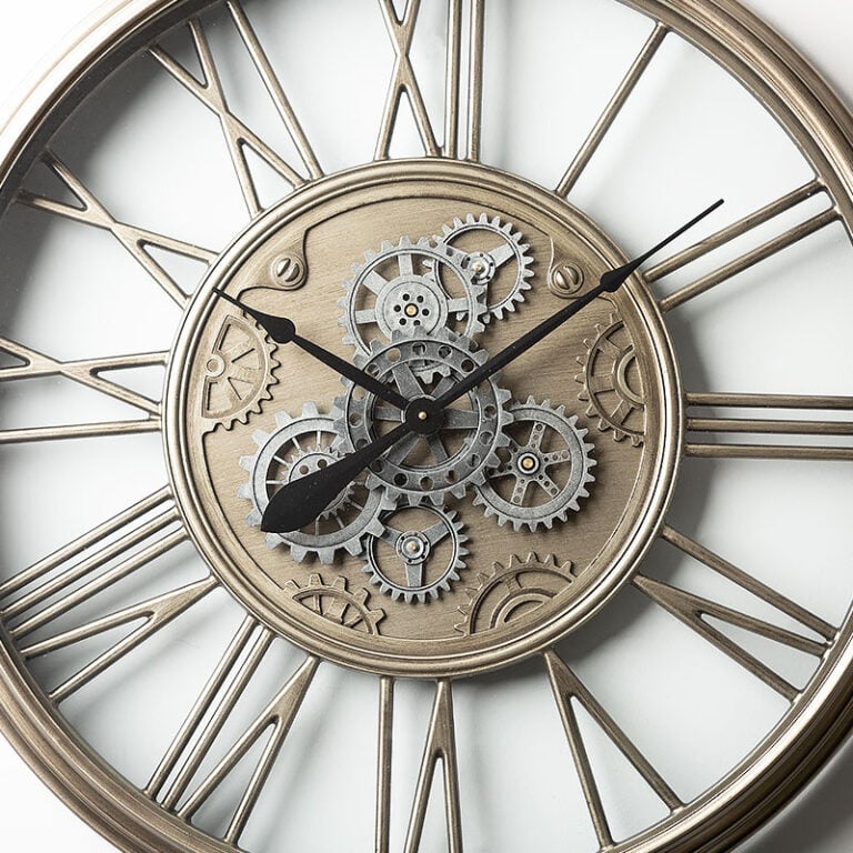 Large Bronze Skeleton Visible Moving Gears Wall Clock 85cm | Picture ...