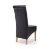 Set Of 2 Selma High Scroll Back Black Bonded Leather Dining Chairs ...