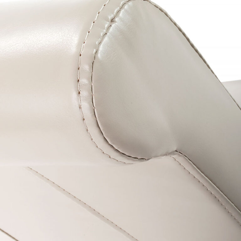 Set Of 2 Selma High Scroll Back Ivory White Bonded Leather Dining ...