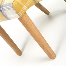 Set Of 2 Windsor High Scroll Back Yellow Tartan Check Dining Chairs ...