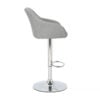 Set Of 2 Melrose Light Grey Faux Leather Bar Stools With Chrome Legs ...