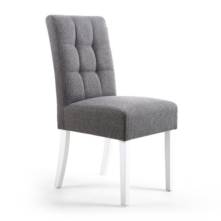 Set Of 2 Peyton Silver Grey Linen Effect Dining Chairs With Natural ...