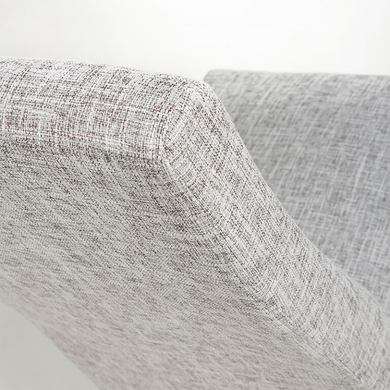 Set Of 2 Albany Light Grey Weave Fabric Dining Chairs With Wood Legs ...
