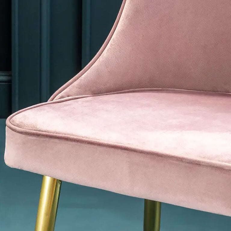 Set Of 2 Alexandria Dusky Blush Pink Velvet Dining Chairs With Gold ...