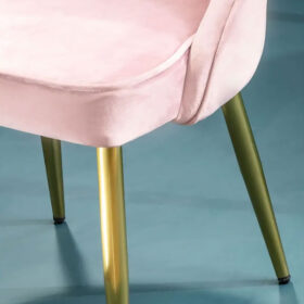 Set Of 2 Alexandria Dusky Blush Pink Velvet Dining Chairs With Gold ...